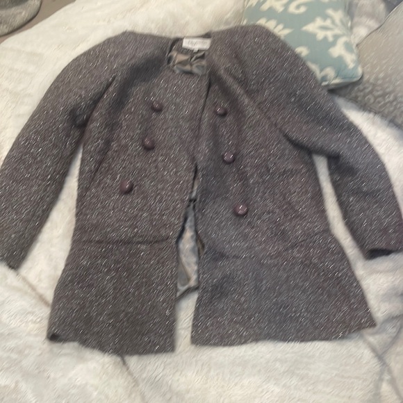 Lucy Paris | Jackets & Coats | Lucy Paris Small Metallic Silver Grey ...
